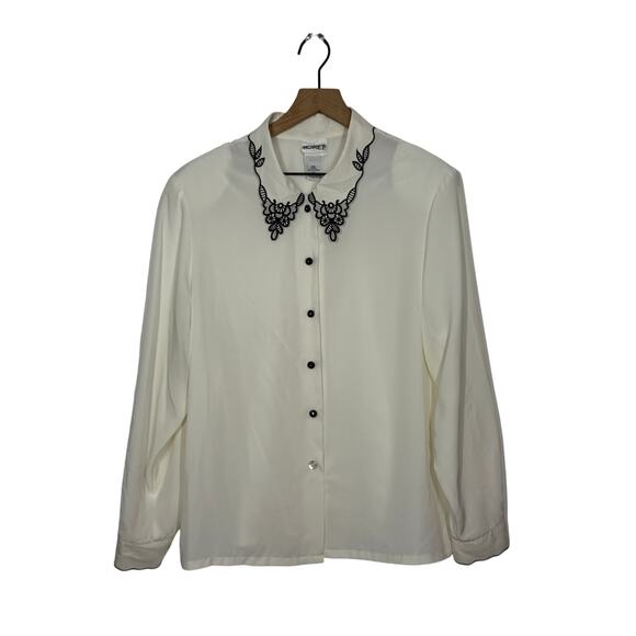 Koret | Tops | Vintage Koret Button Down Shirt Womens Size 6 Ivory ...